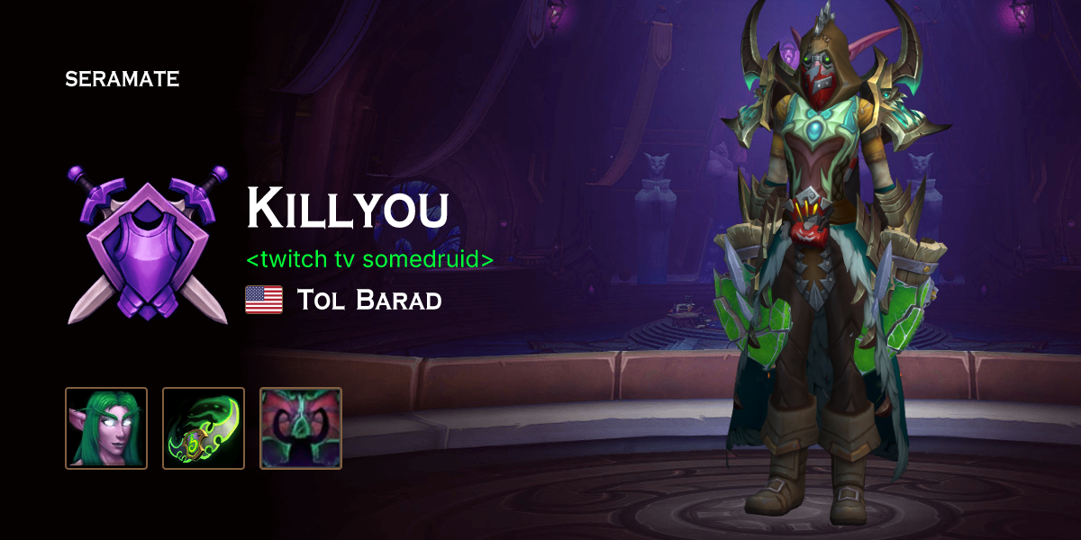 Killyou @ Tol Barad (US) · Seramate · WoW PvP Leaderboards, Arena Activity, Character Profiles ...